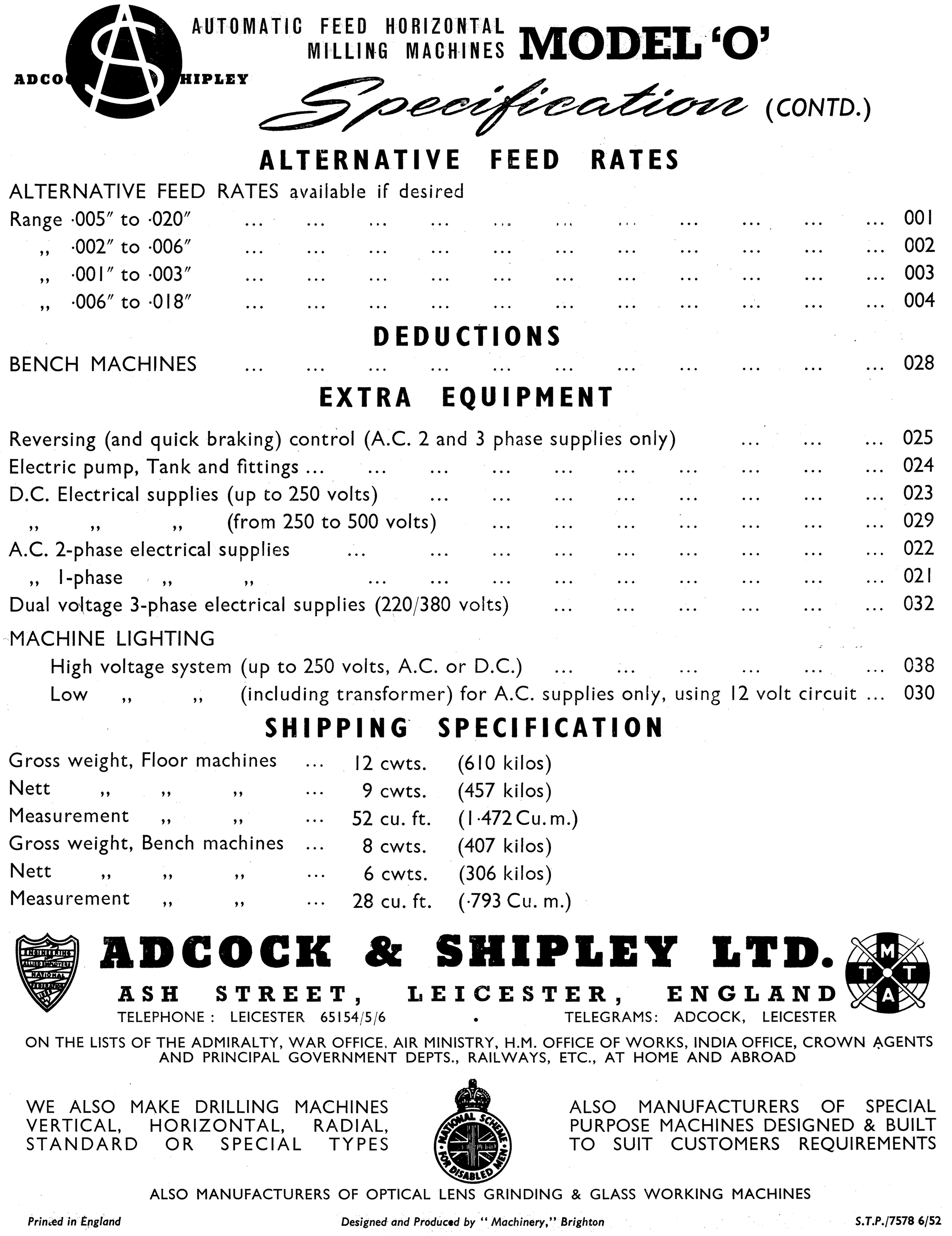 Adcock & Shipley Model 0 Miller