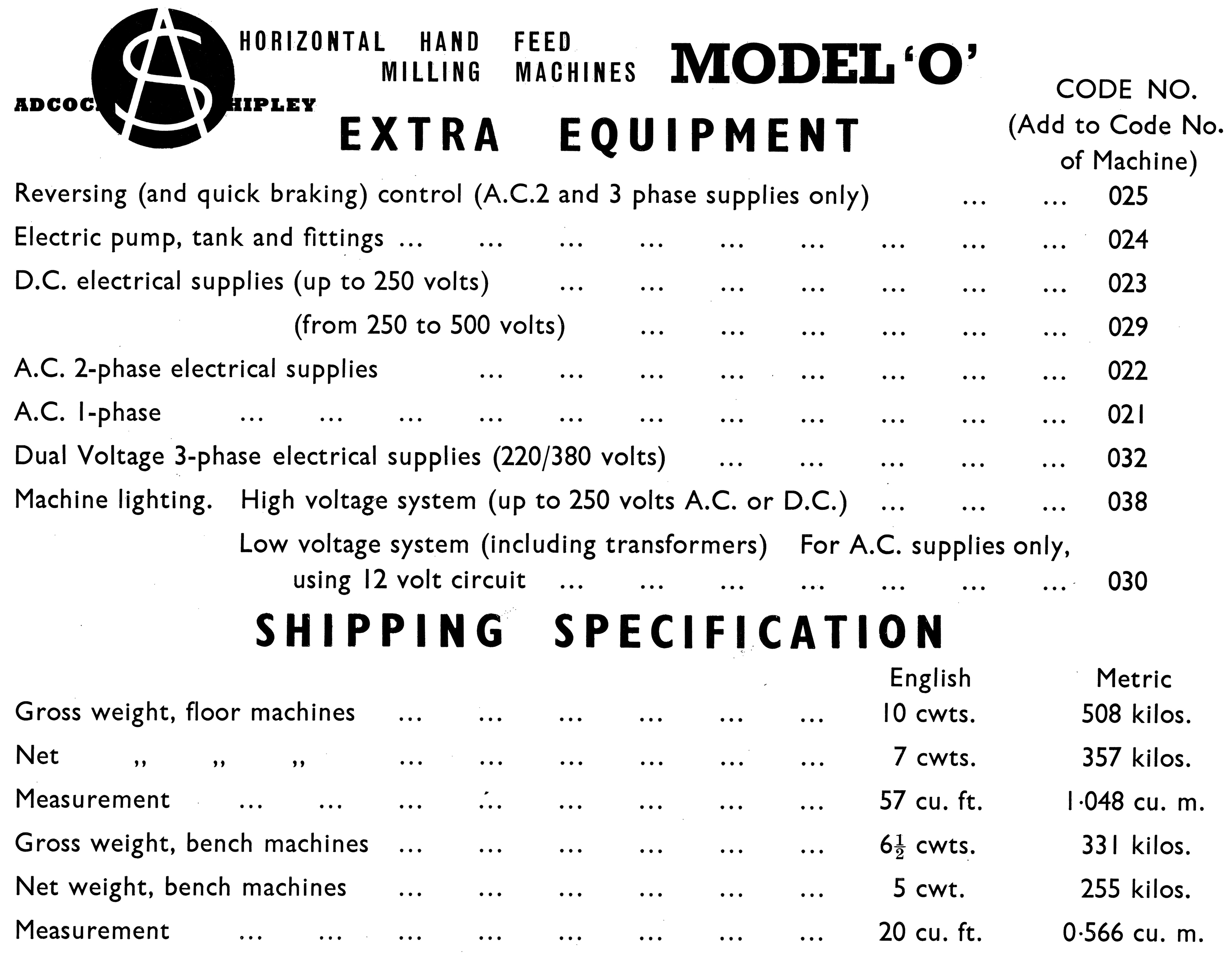Adcock & Shipley Model 0 Miller