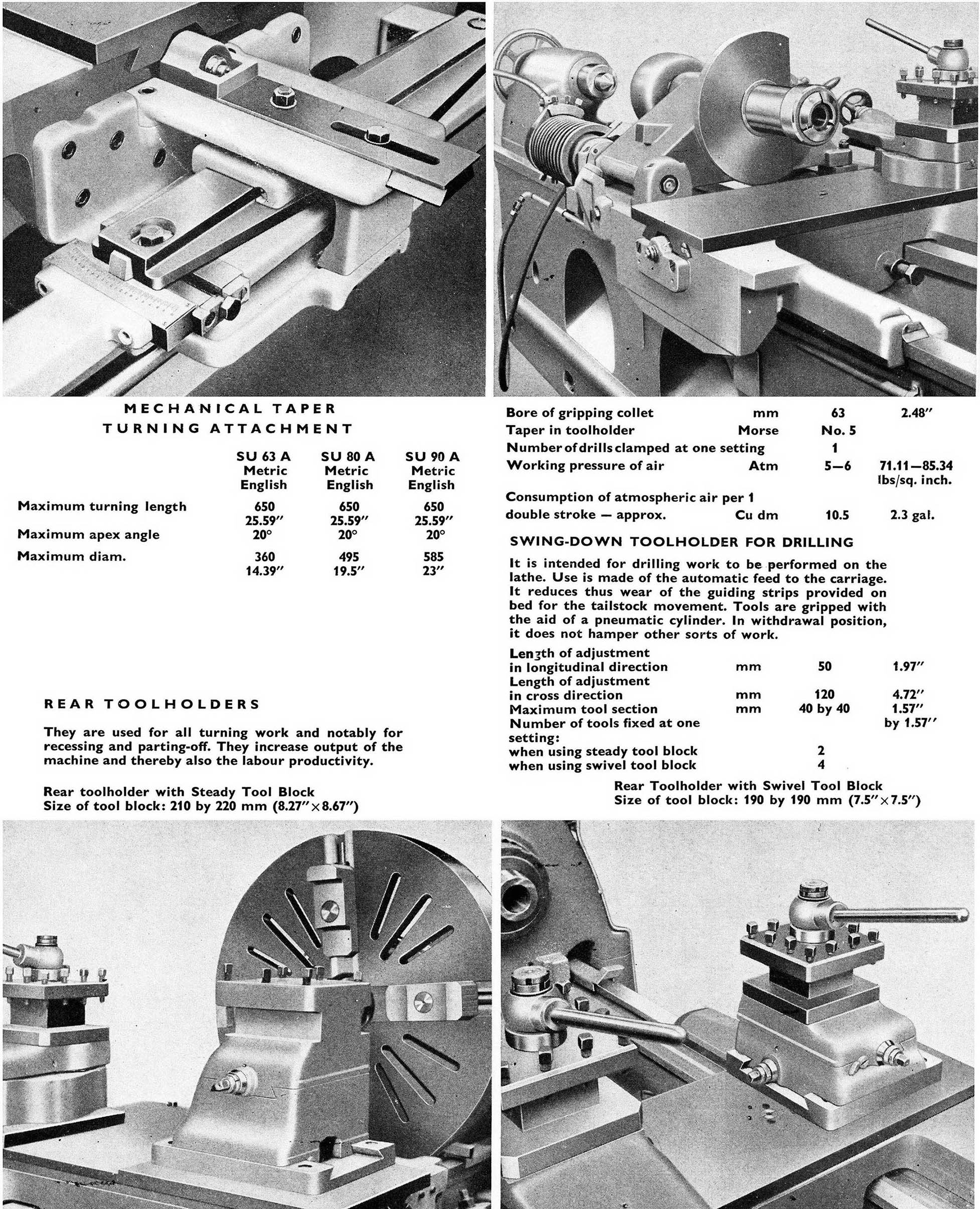 TOS SU63A, SU80A & SU90A Lathes