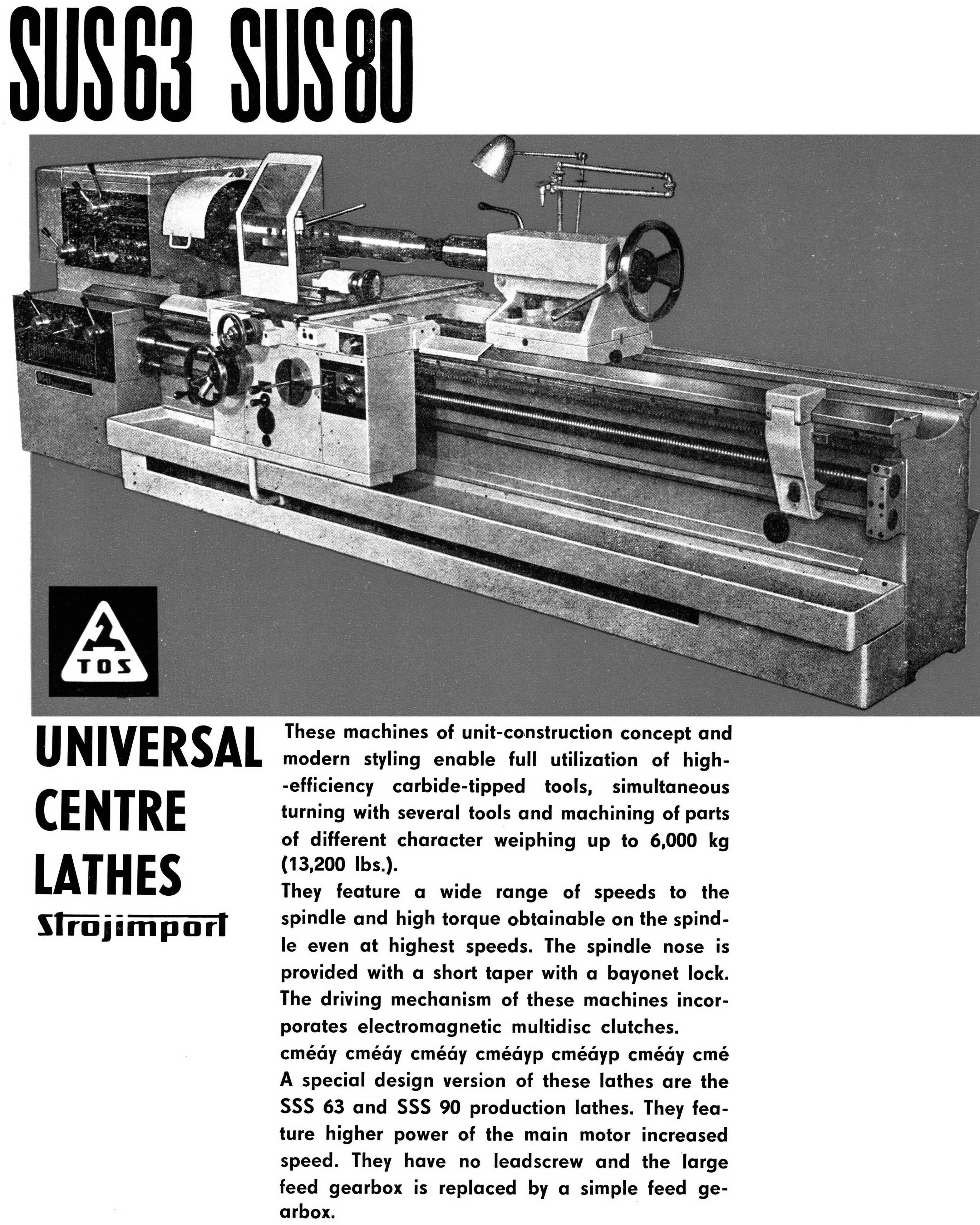 TOS SUS-63 & SUS-80 Lathes